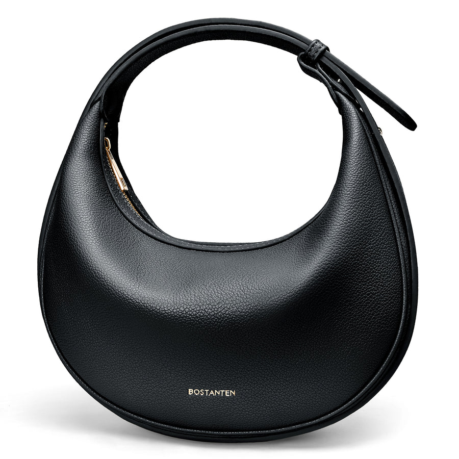 Elegant Crescent Moon White Leather Hobo Bag - Chic and Versatile ...