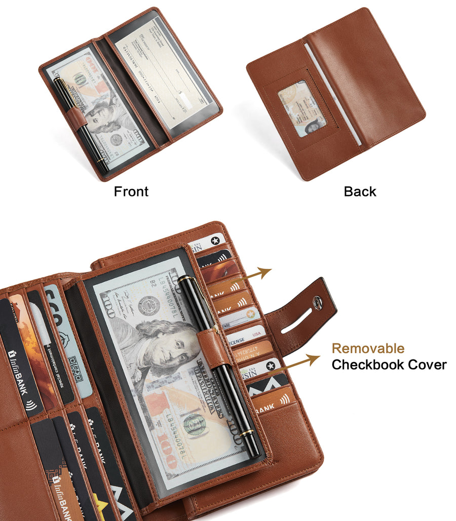 Lnna Checkbook Wallet Large Capacity Cash Cluth Purses —— Bostanten ...