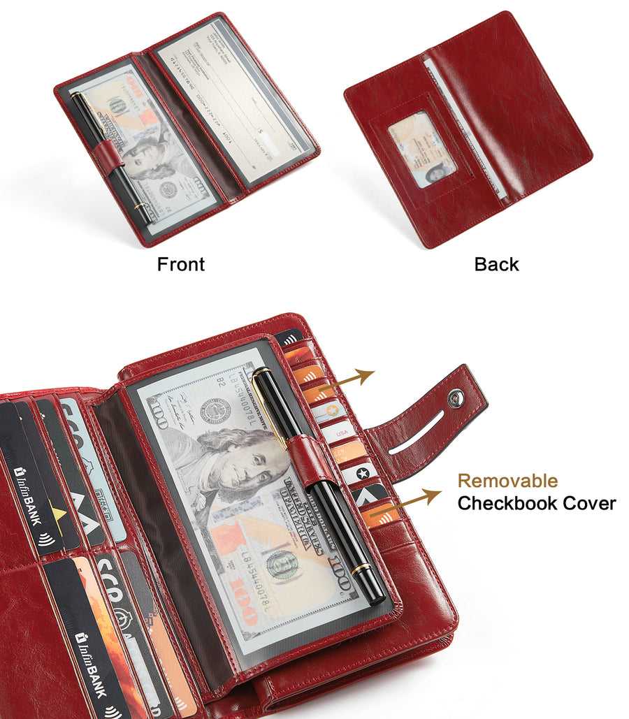 Lnna Checkbook Wallet Large Capacity Cash Cluth Purses —— Bostanten ...
